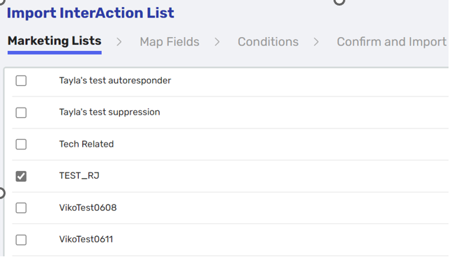 Importing InterAction contacts using List Management – Concep